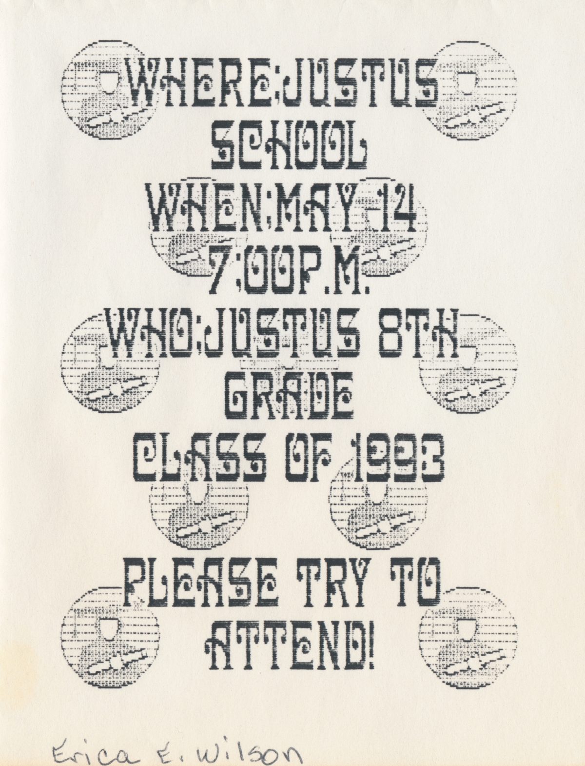 Erica’s Justus graduation invitation – Wilson Family Album